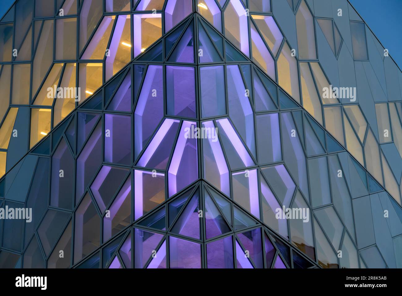 The north corner of the Calgary Central Library at night, also known as ...