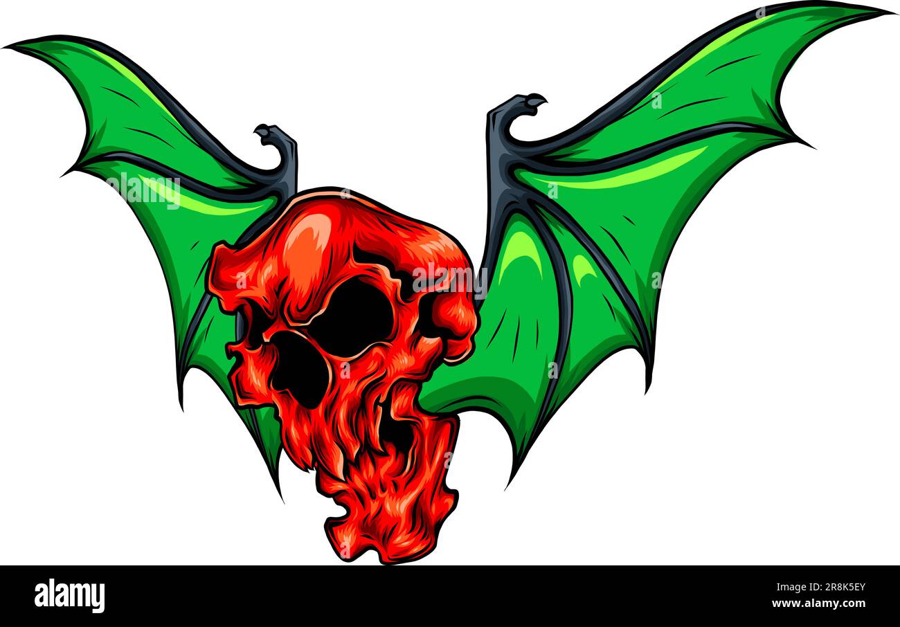 skull and bat wing vector illustration design Stock Vector Image & Art ...