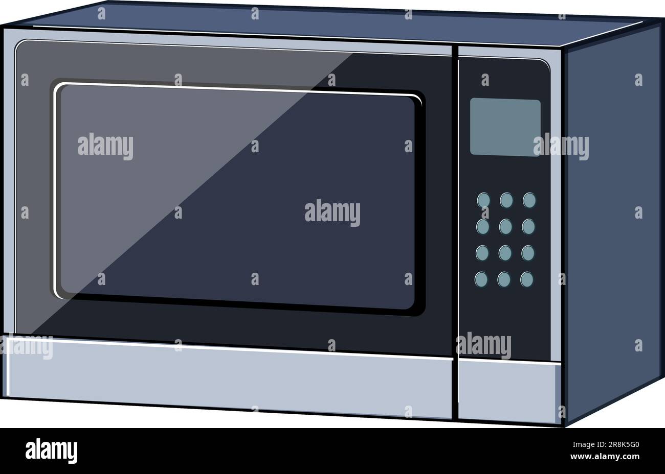 food microwave kitchen cartoon vector illustration Stock Vector Image ...