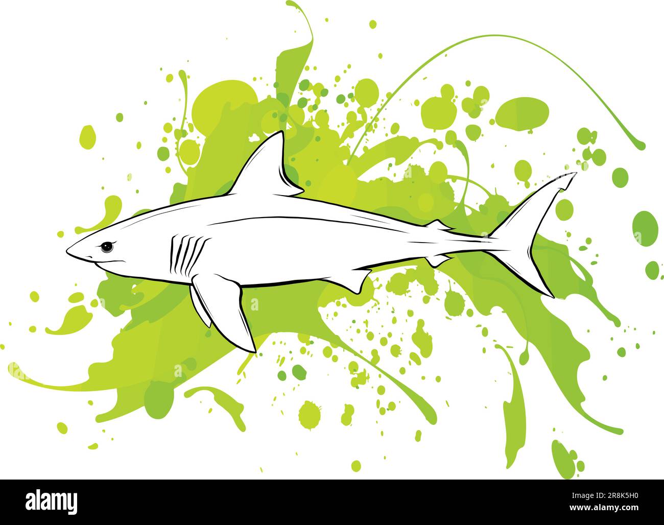 Vector illustration of hand-drawn cartoon shark and typography Stock ...
