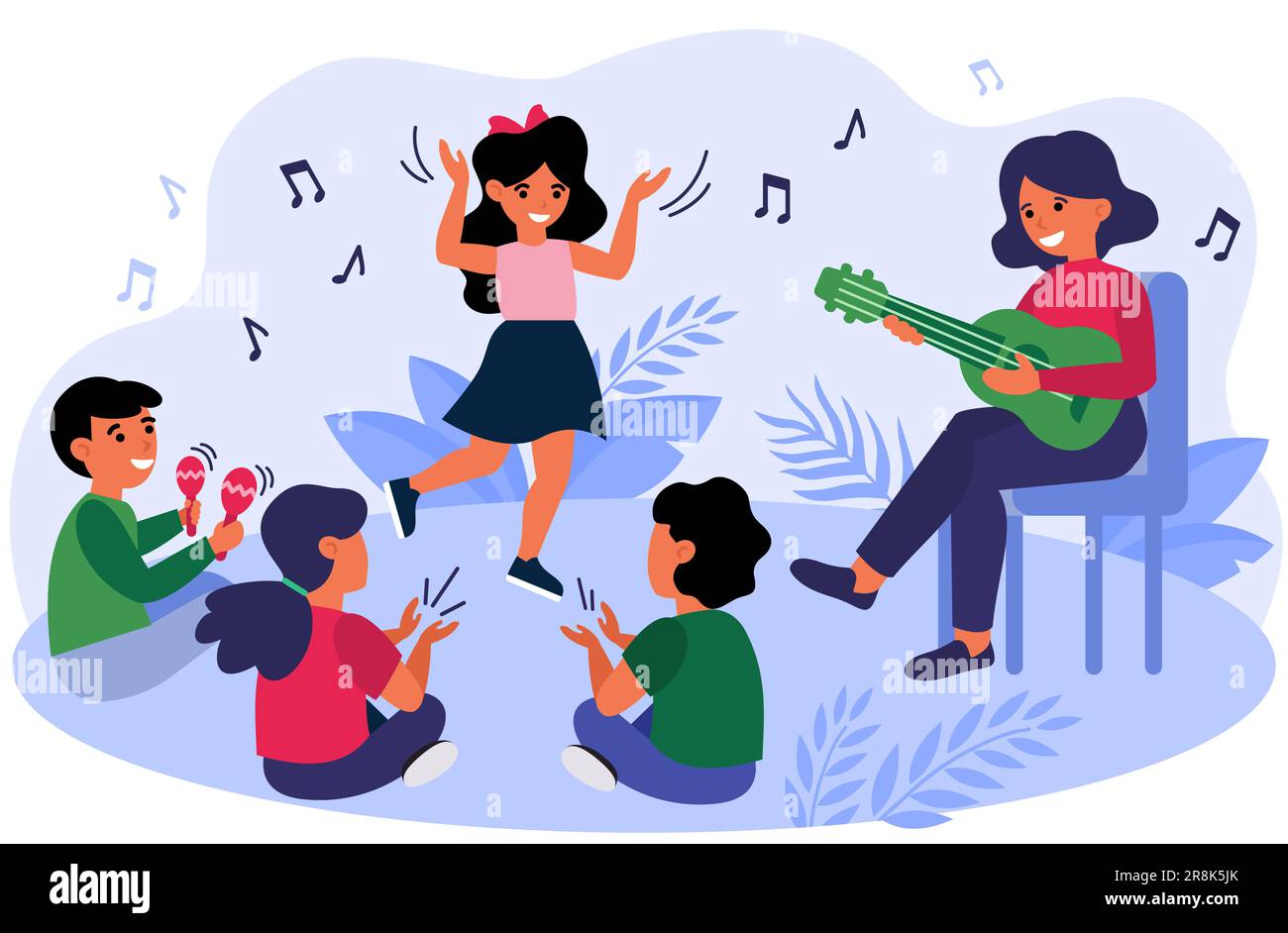 Happy kids having fun during their music class Stock Vector Image & Art ...