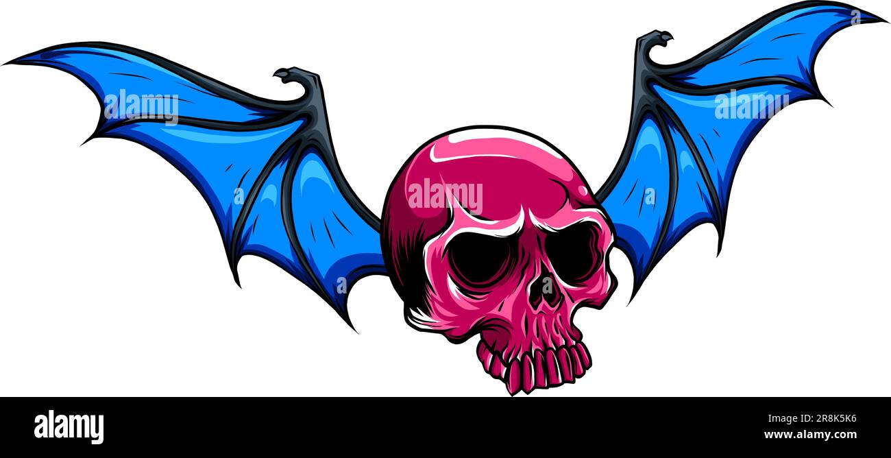 skull and bat wing vector illustration design Stock Vector Image & Art ...