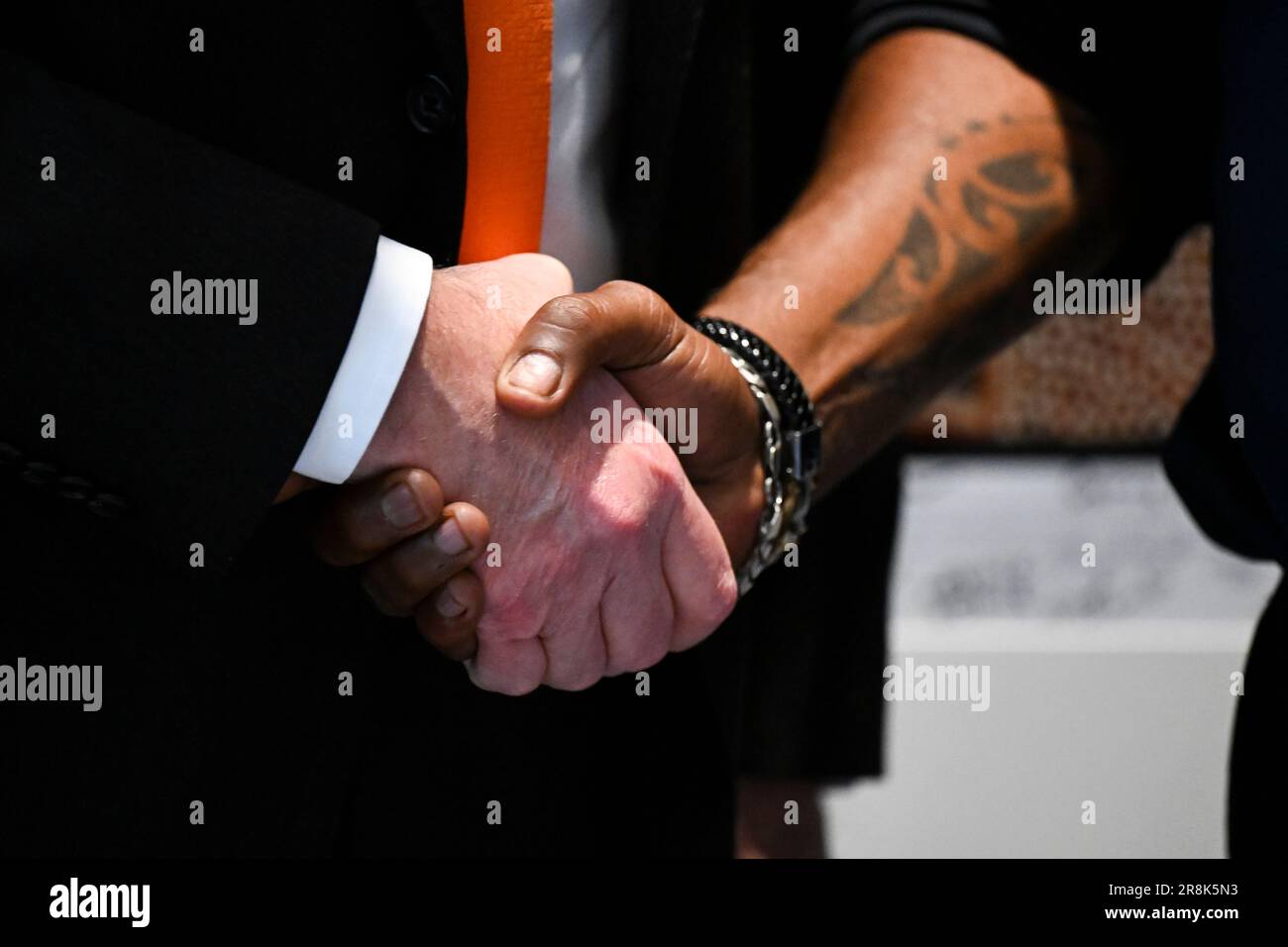 Canberra, Australia. 22nd June, 2023. Australian Prime Minister Anthony Albanese and Chair of ...