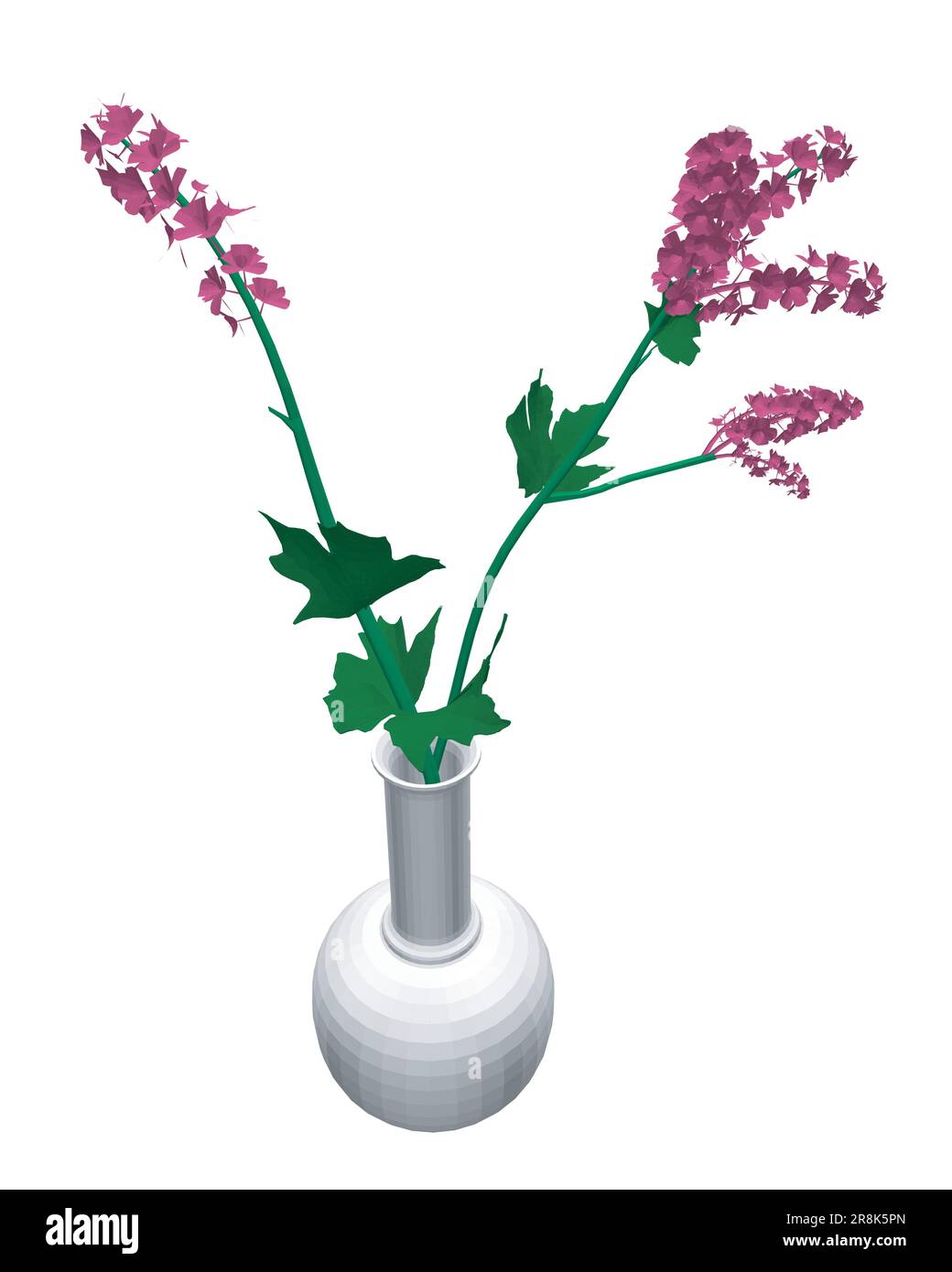 Polygonal of Flowers line drawing vector art in a vase for decoration ...