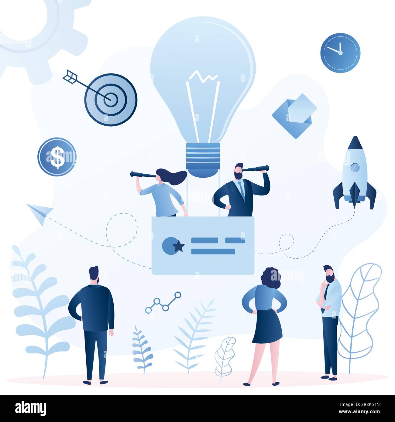 Teamwork, search for business ideas concept. Business incubator,start ...