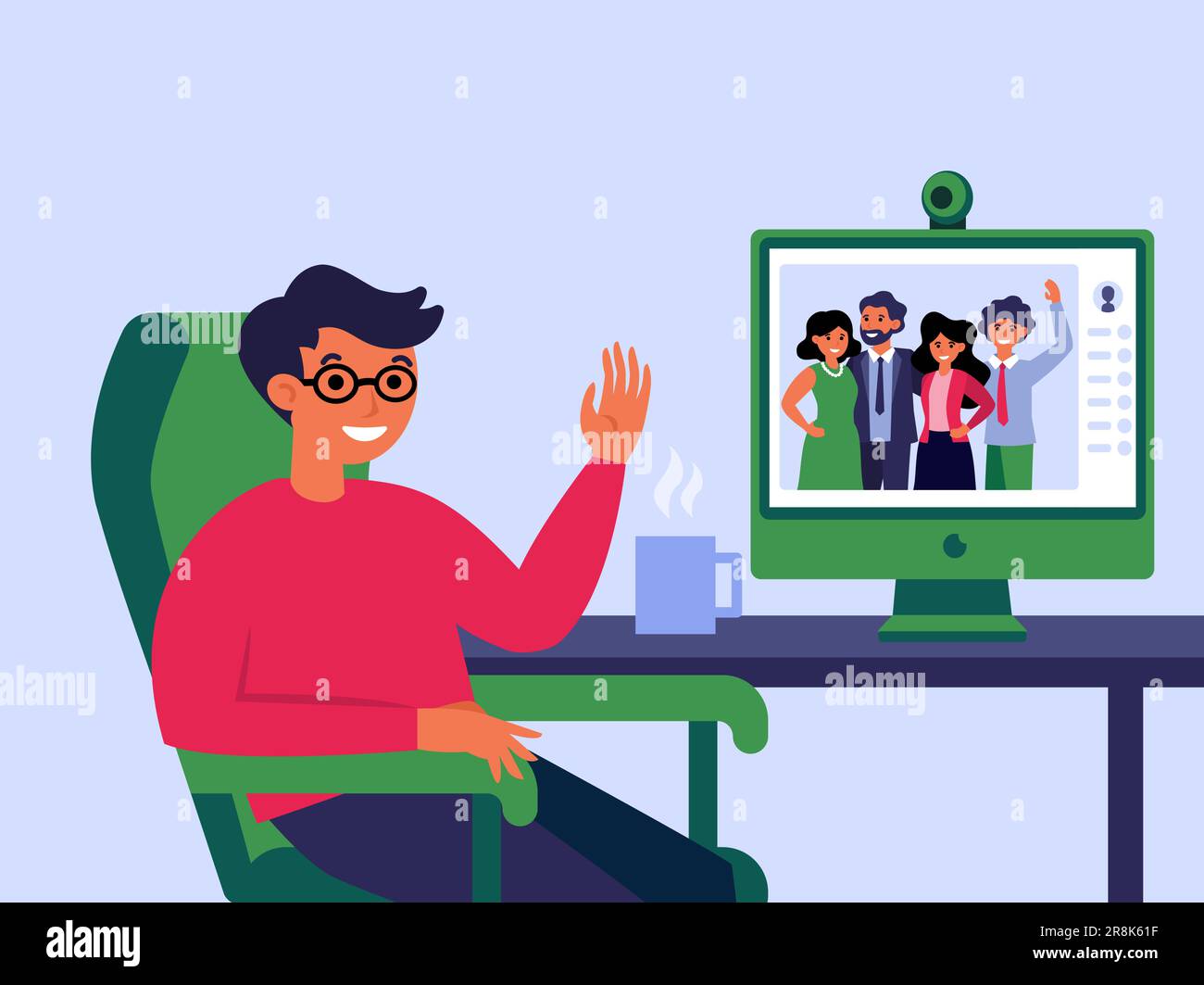 Young happy modern family Stock Vector Images - Alamy