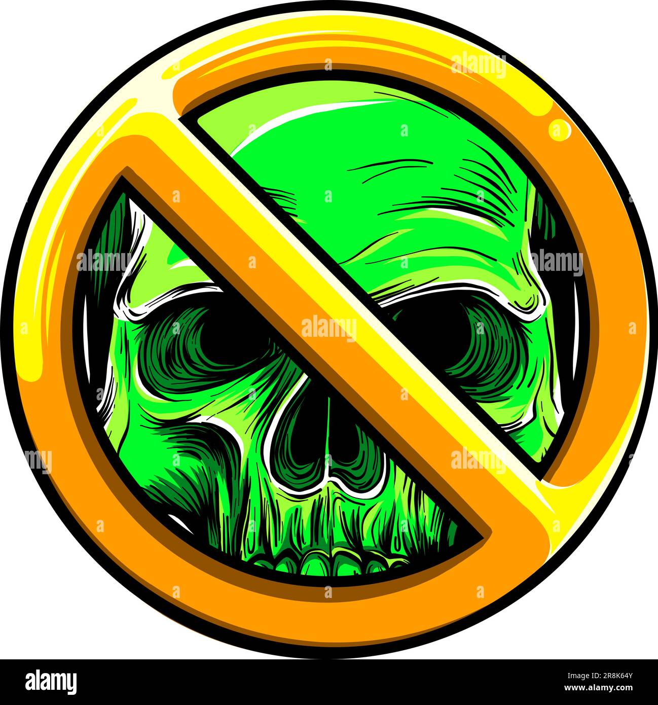 Skull cross bone stop sign hi-res stock photography and images - Alamy