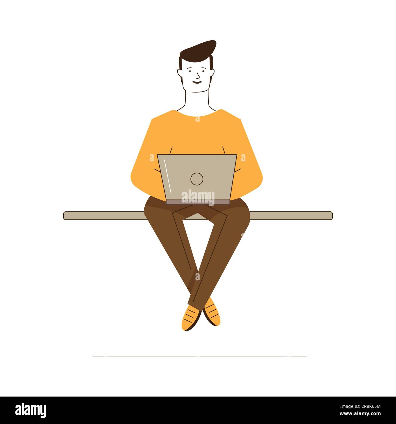 Cartoon man using laptop Stock Vector Image & Art - Alamy