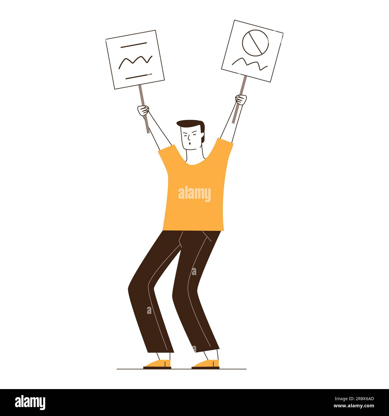 Protest activist holding placards placard Stock Vector Image & Art - Alamy