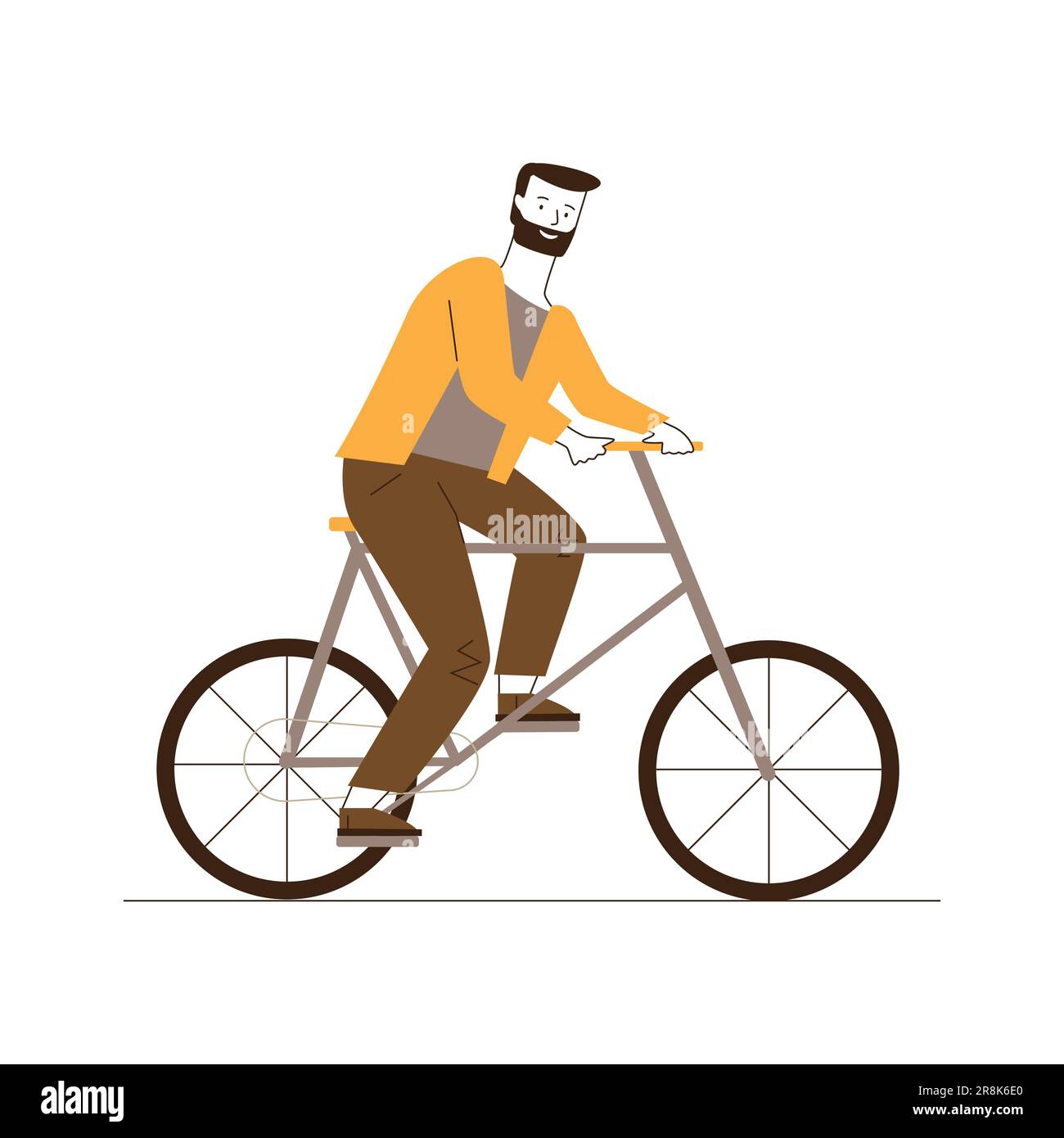 Bearded man cycling Stock Vector Images - Alamy