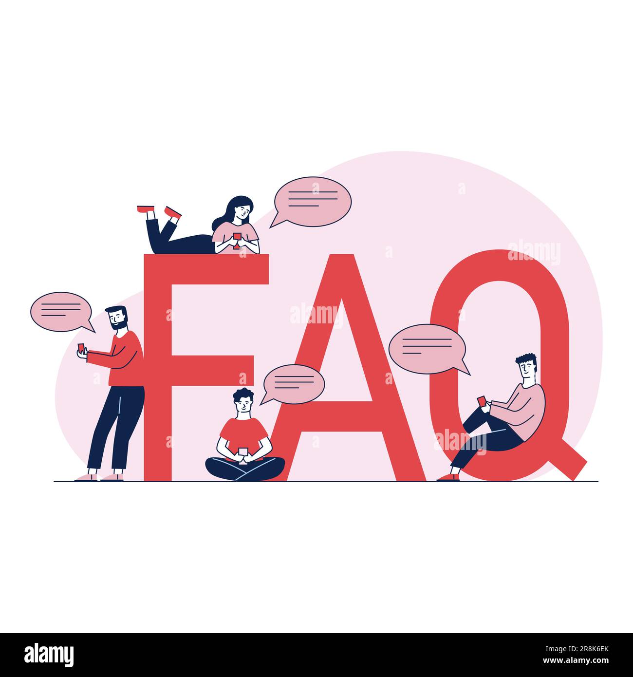 People Asking Questions And Getting Instructions Stock Vector Image