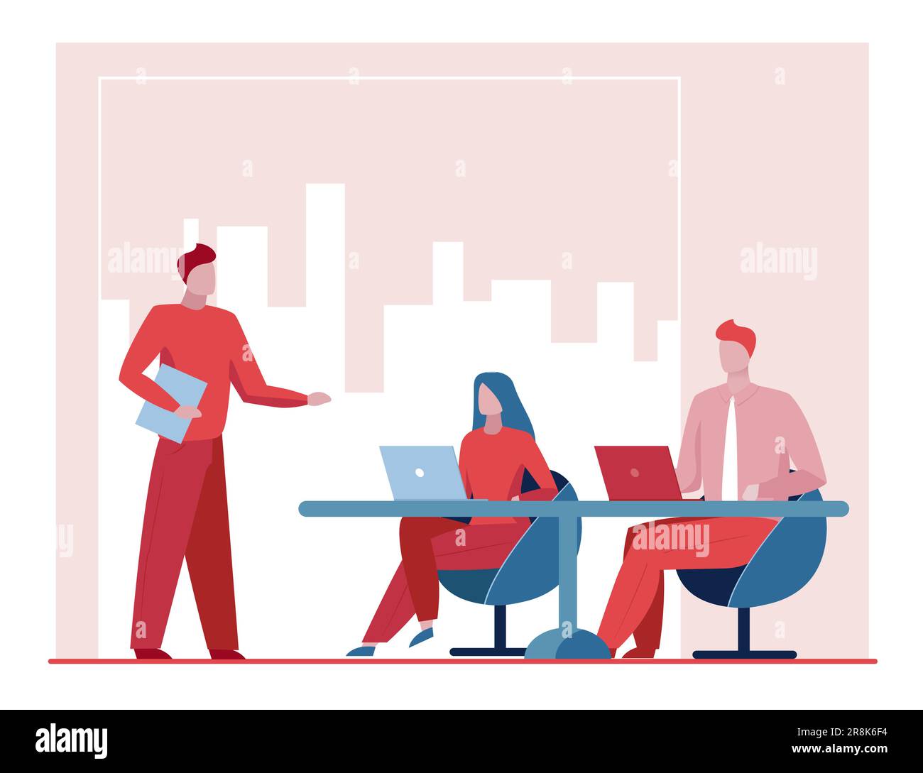 Coach talking to team Cut Out Stock Images & Pictures - Alamy