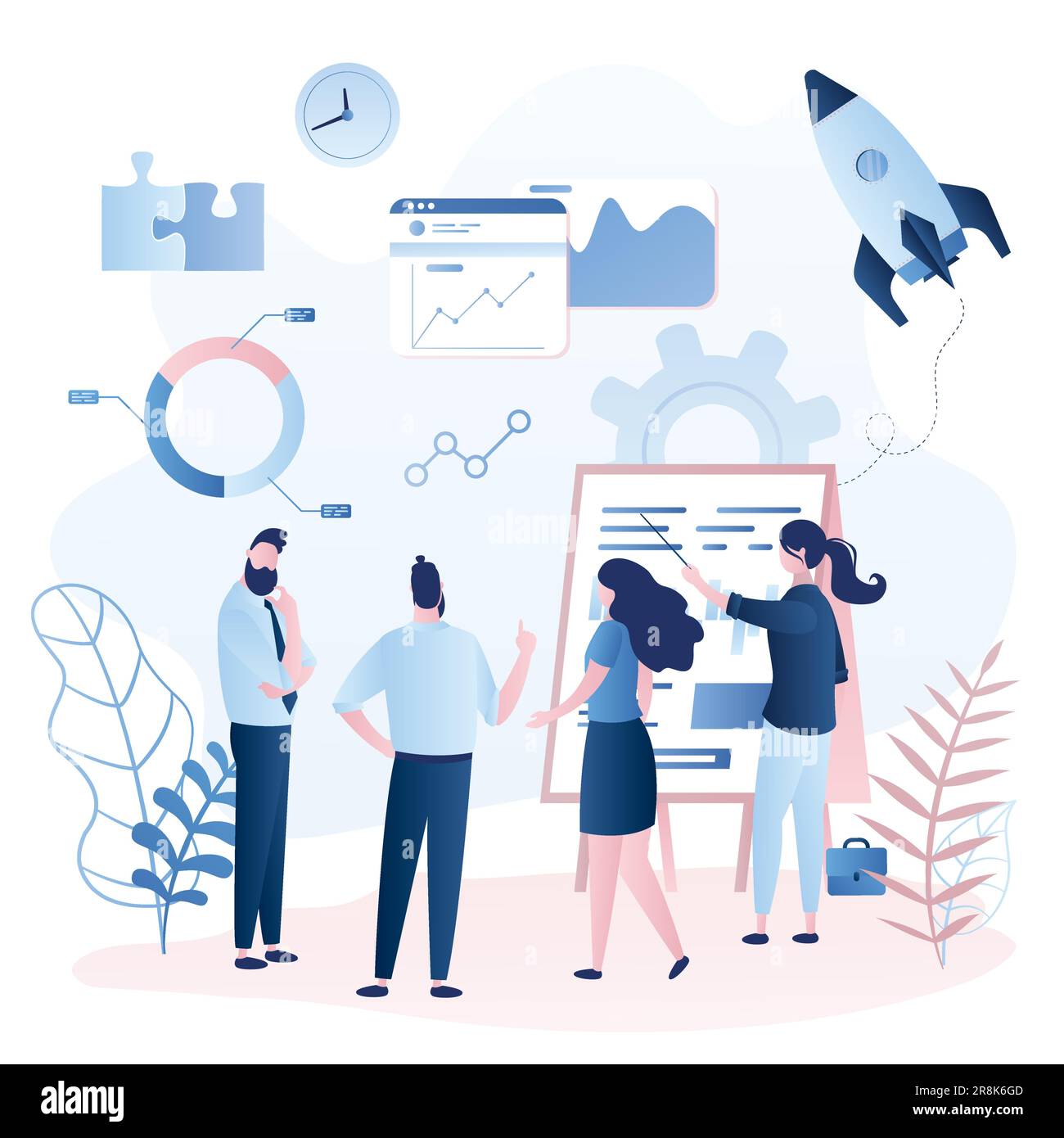 Trendy startup office Stock Vector Images - Alamy