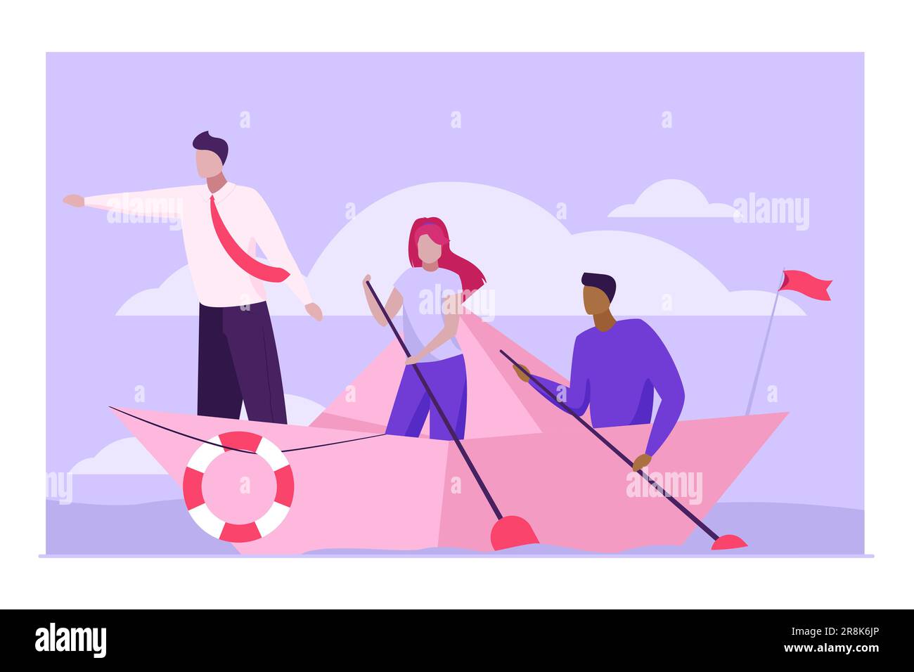 Business team rowing boat Stock Vector Image & Art - Alamy