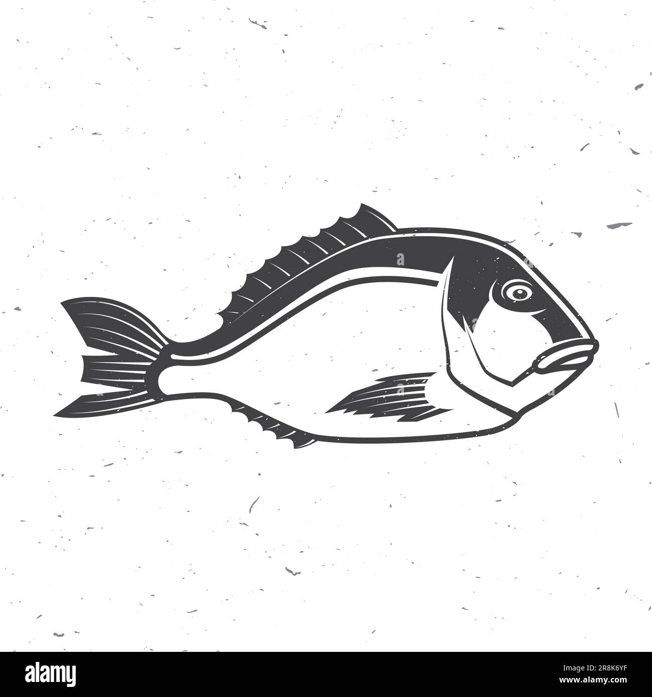 Dorade icon silhouette. Vector illustration. Vintage monochrome dorade ...