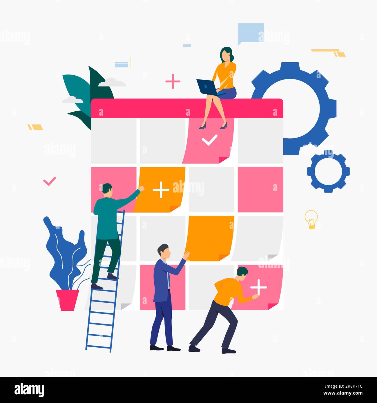 Business people scheduling work tasks Stock Vector Image & Art - Alamy