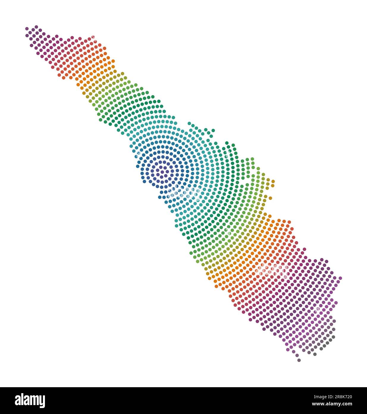 Sumatra dotted map. Digital style shape of Sumatra. Tech icon of the ...