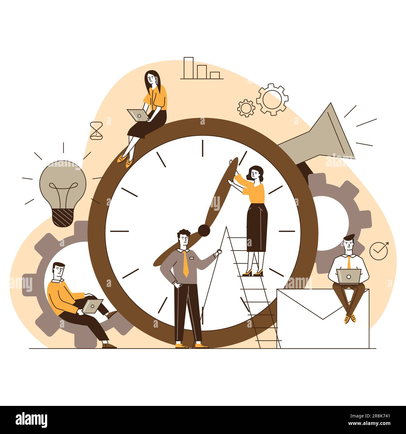 Managers adjusting clock hands Stock Vector Image & Art - Alamy