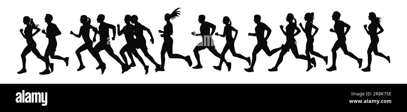 People running silhouette, running contest Stock Vector Image & Art - Alamy