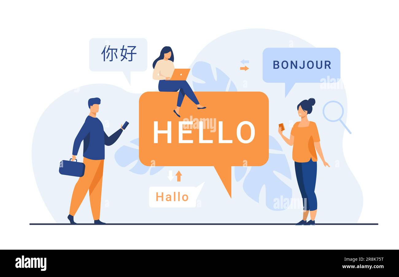 People using online translation app Stock Vector Image & Art - Alamy