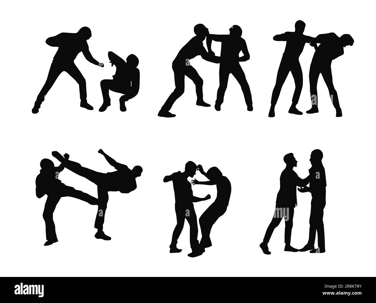 Man fighting silhouette, violence Stock Vector Image & Art - Alamy