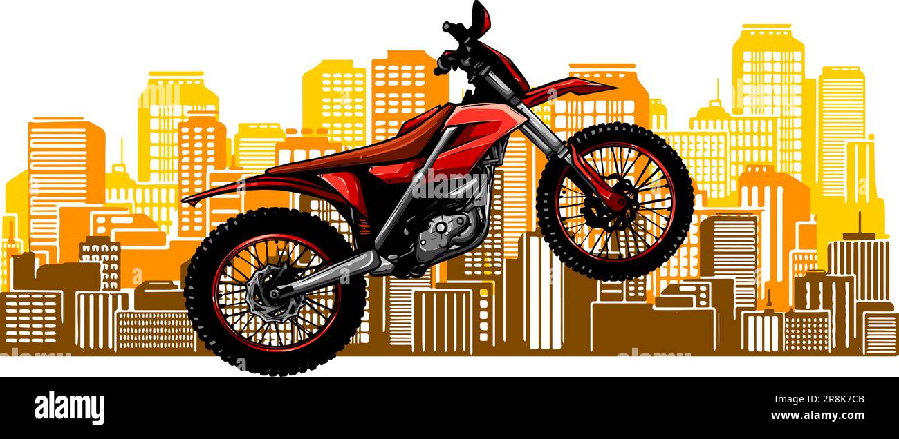 Motorcycle racing in city cartoon vector concept Stock Vector Image ...