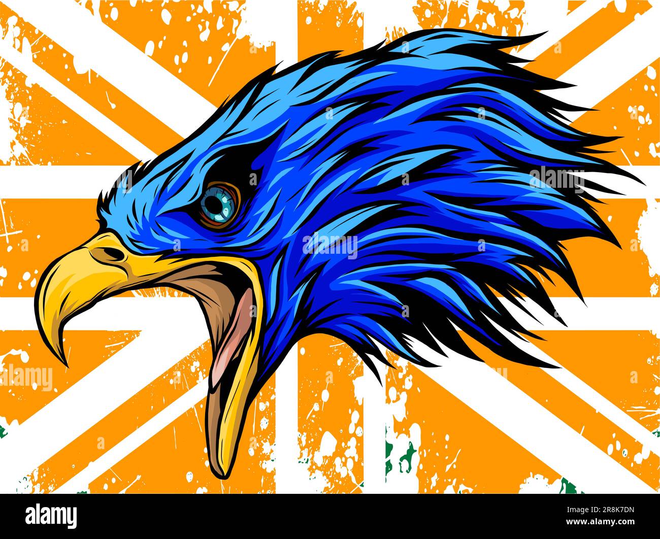 Mascot Head of an Eagle with england flag vector illustration design ...