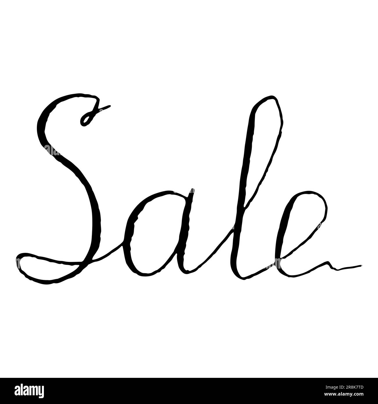 Monochrome black and white sale word lettering typographic isolated ...