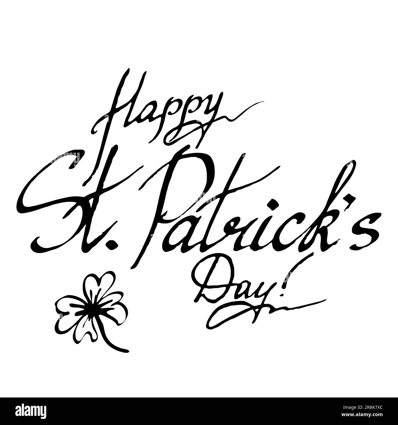 Happy Saint Patrick's Day wish Ireland phrase word lettering ...