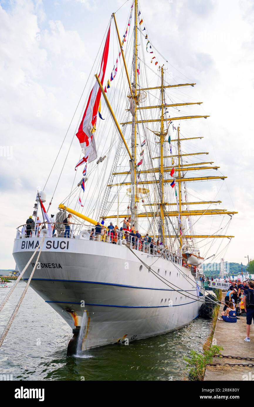 Rouen, France - June 17, 2023 : Sail training vessel "Bima Suci" of the ...