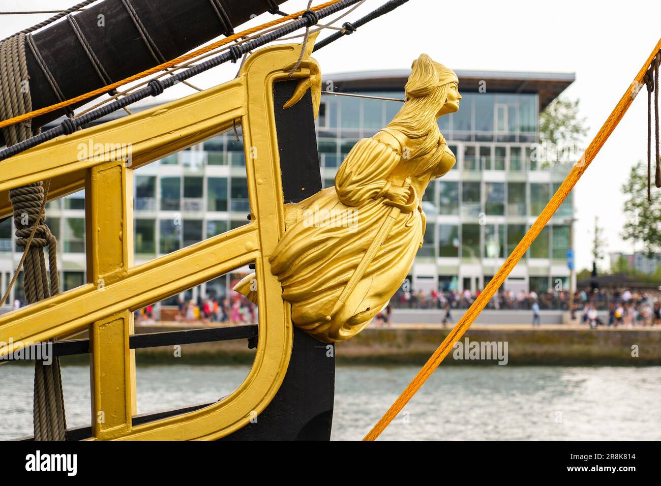 Rouen, France - June 17, 2023 : Figurehead of the "Etoile du Roy ...