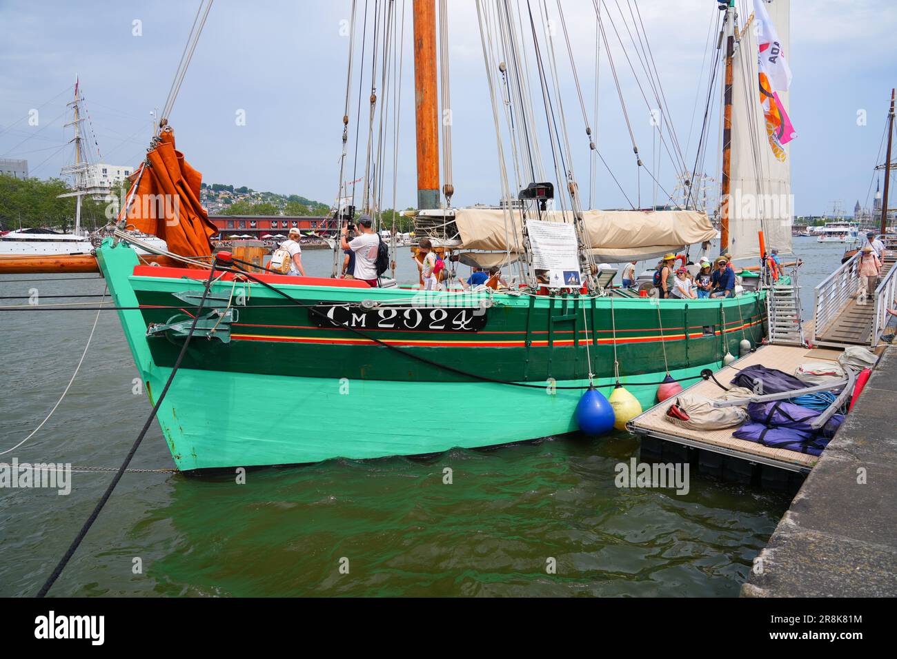 Rouen, France - June 17, 2023: Bow of the French dundee tuna boat "La ...