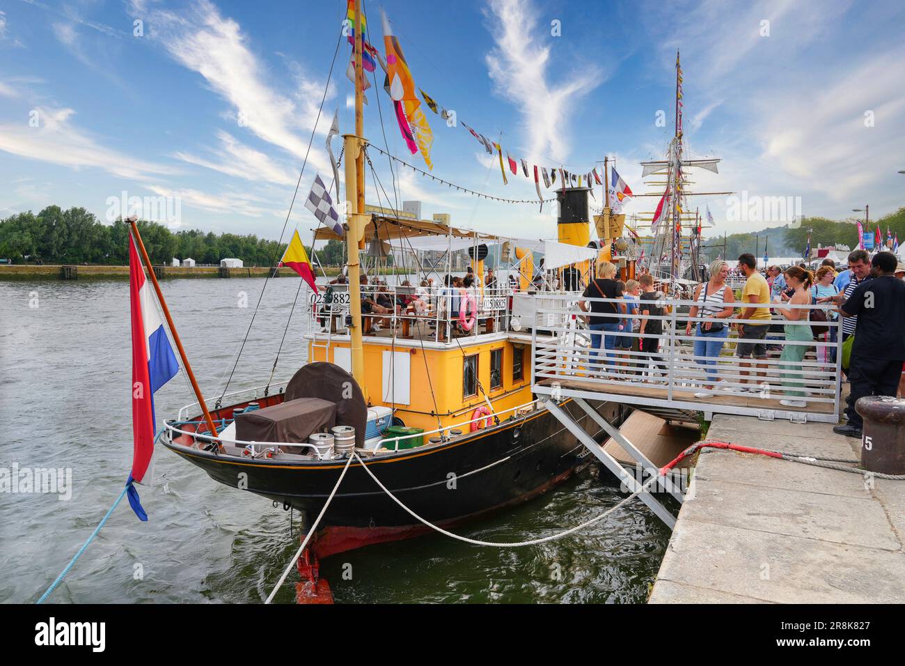 Rouen, France - June 17, 2023 : Former dutch steamboat Hydrograaf (also ...
