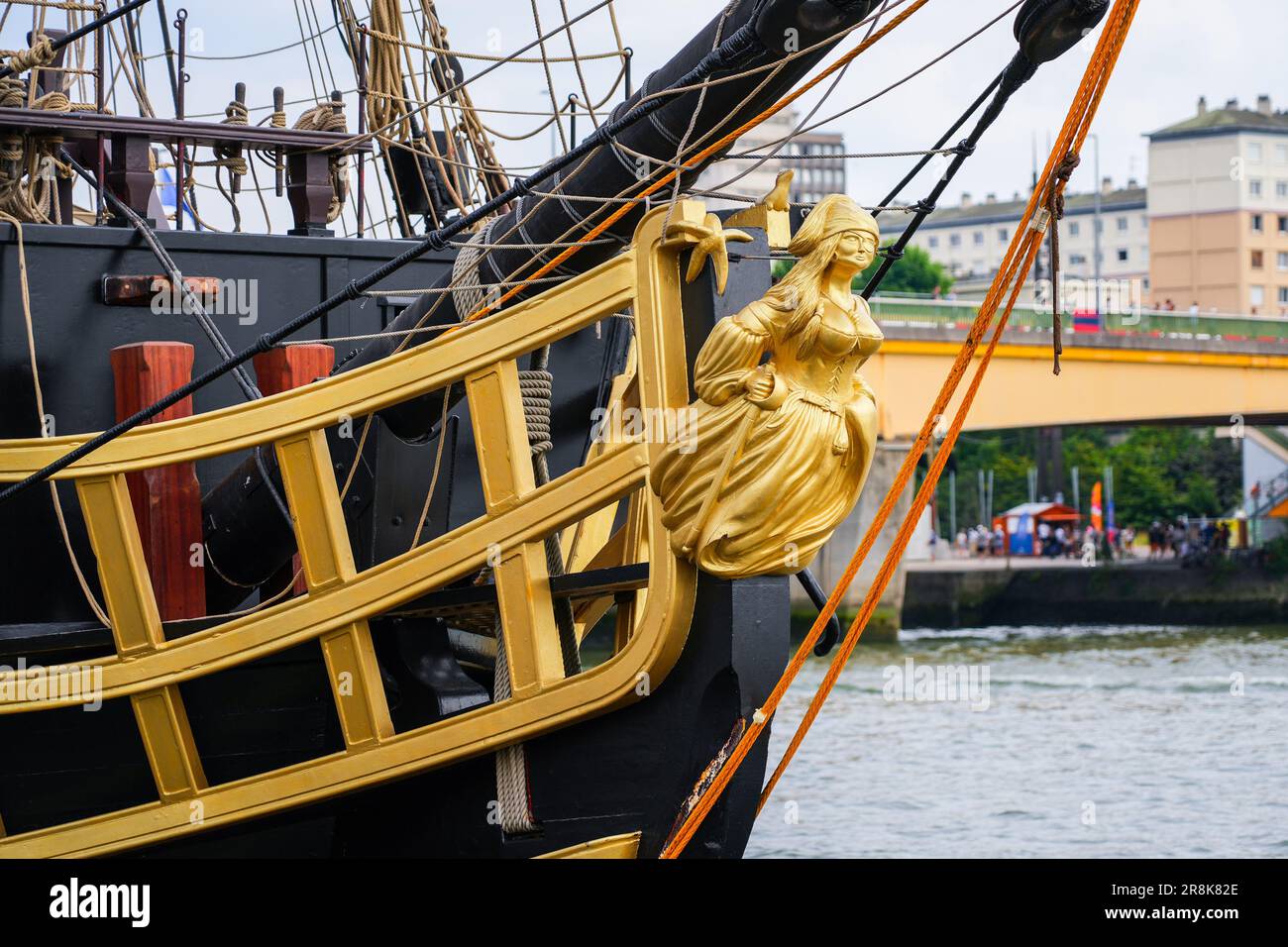Rouen, France - June 17, 2023 : Figurehead of the "Etoile du Roy ...