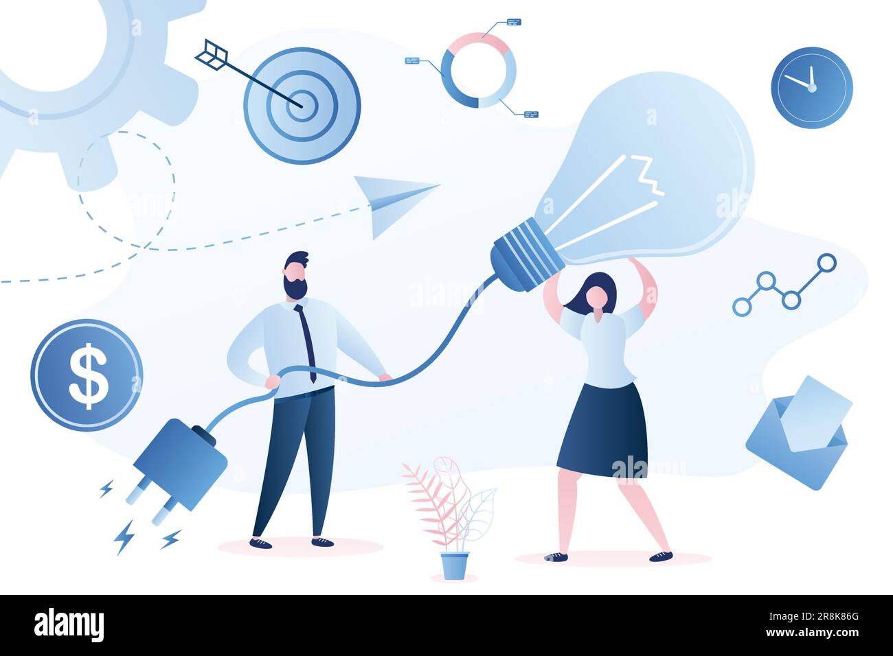 Teamwork startup Stock Vector Images - Alamy