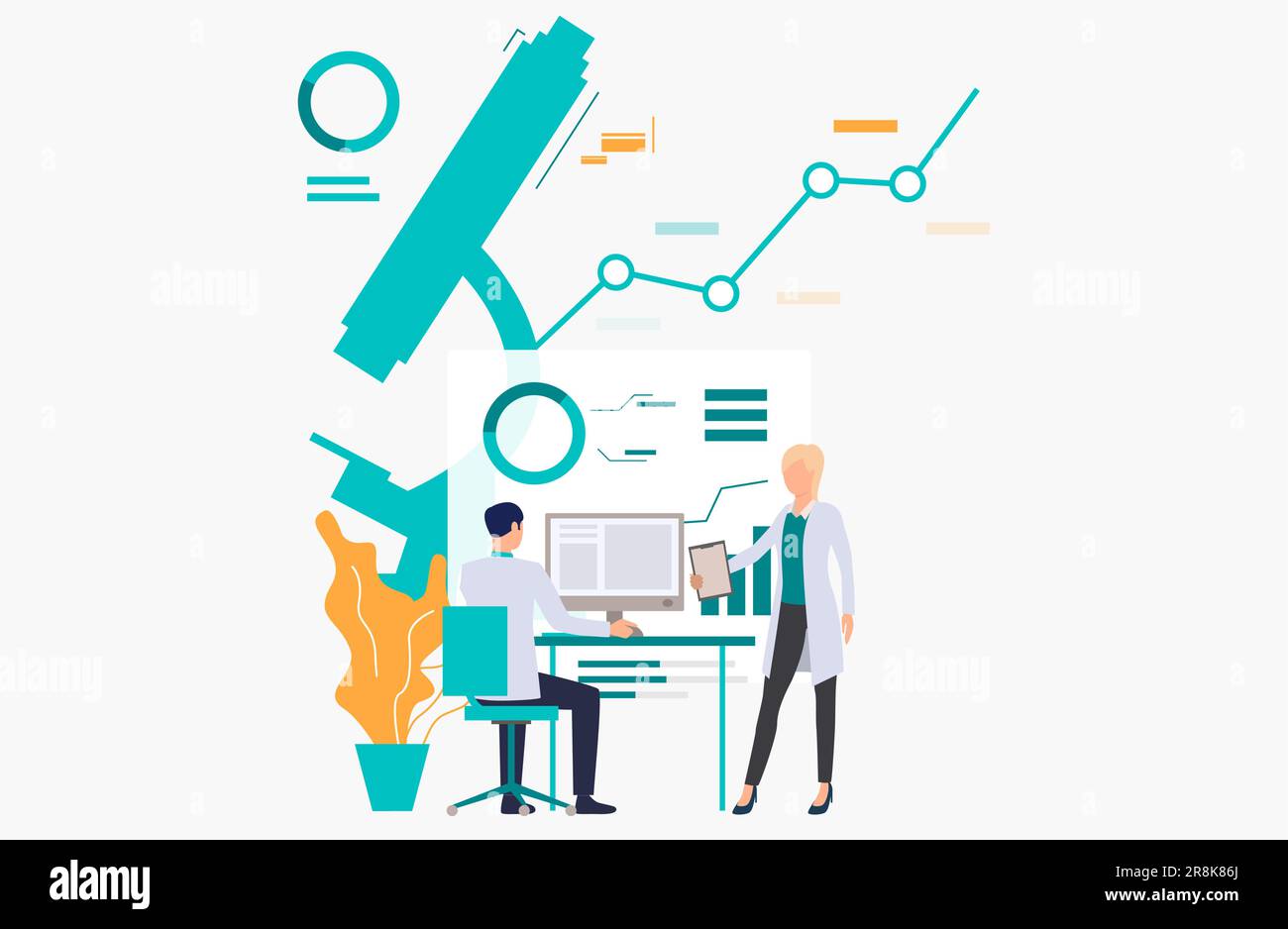 Examining database Stock Vector Images - Alamy