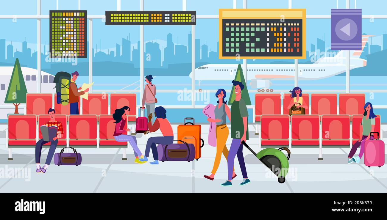 Modern lobby waiting area Stock Vector Images - Alamy