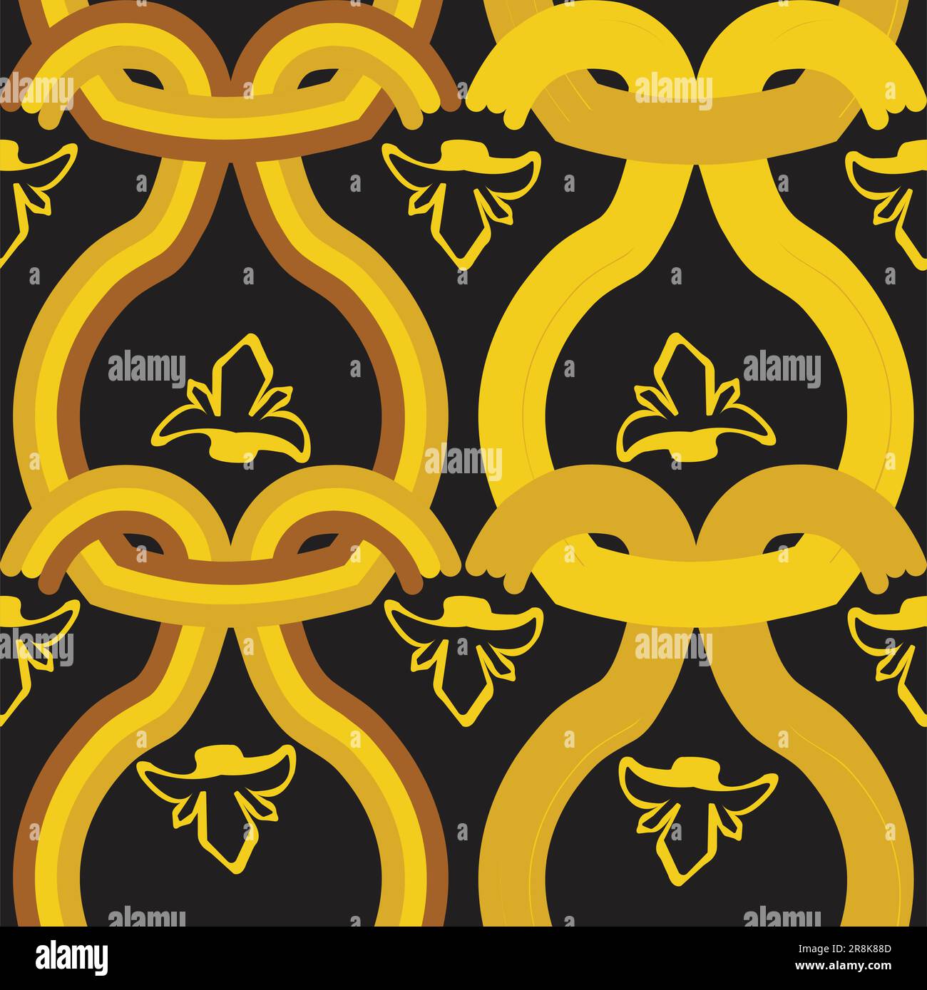 Geometric shapes that hang in a chain and a bud ornament with black ...