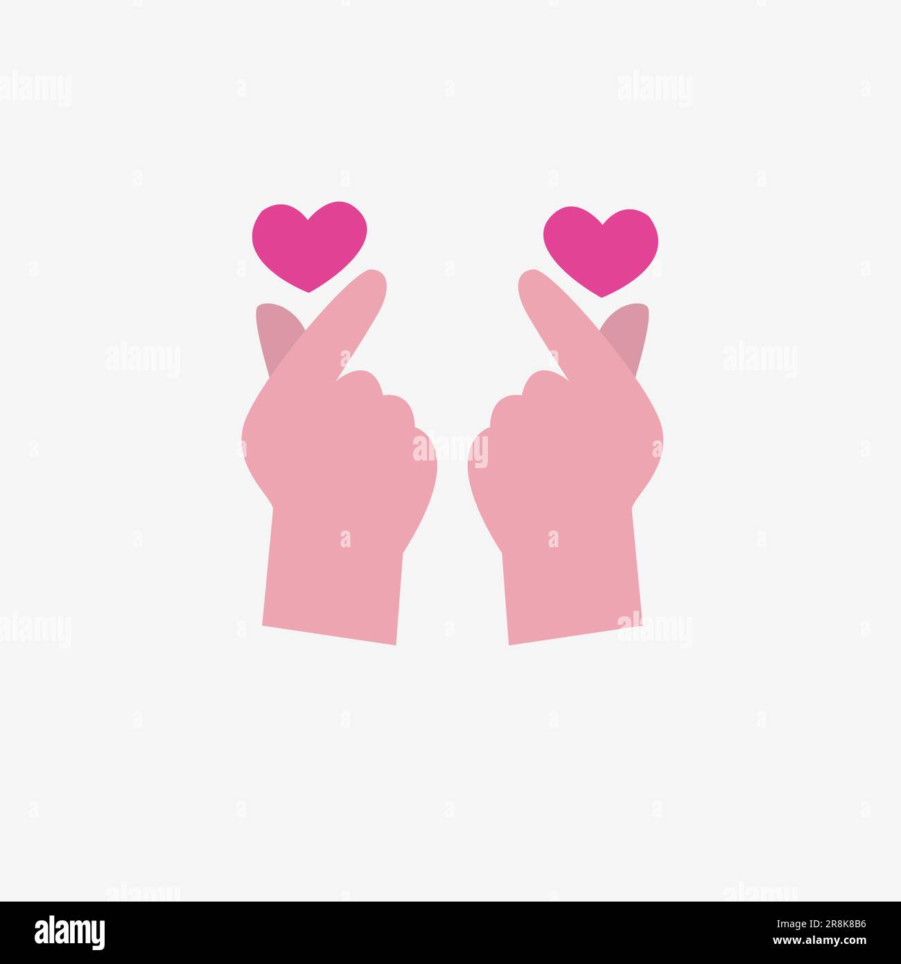 Finger heart, hand with heart, symbol of love Stock Vector Image & Art ...