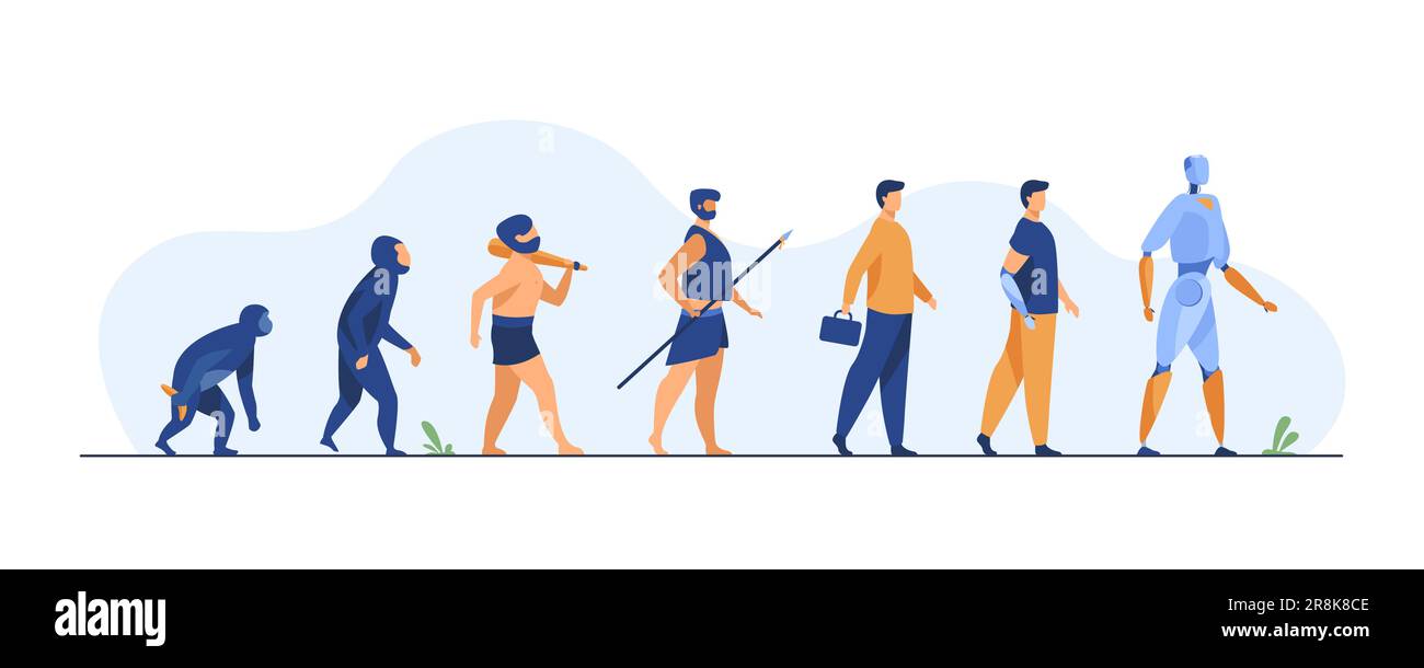 Evolution darwin cartoon Cut Out Stock Images & Pictures - Alamy