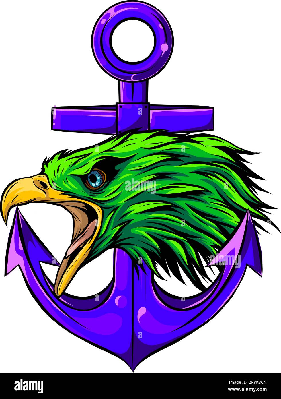 Eagle globe and anchor Stock Vector Images - Alamy