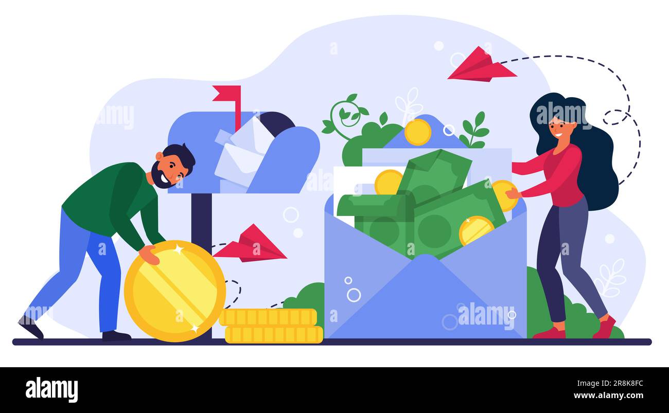 Man woman sending message Cut Out Stock Images & Pictures - Alamy