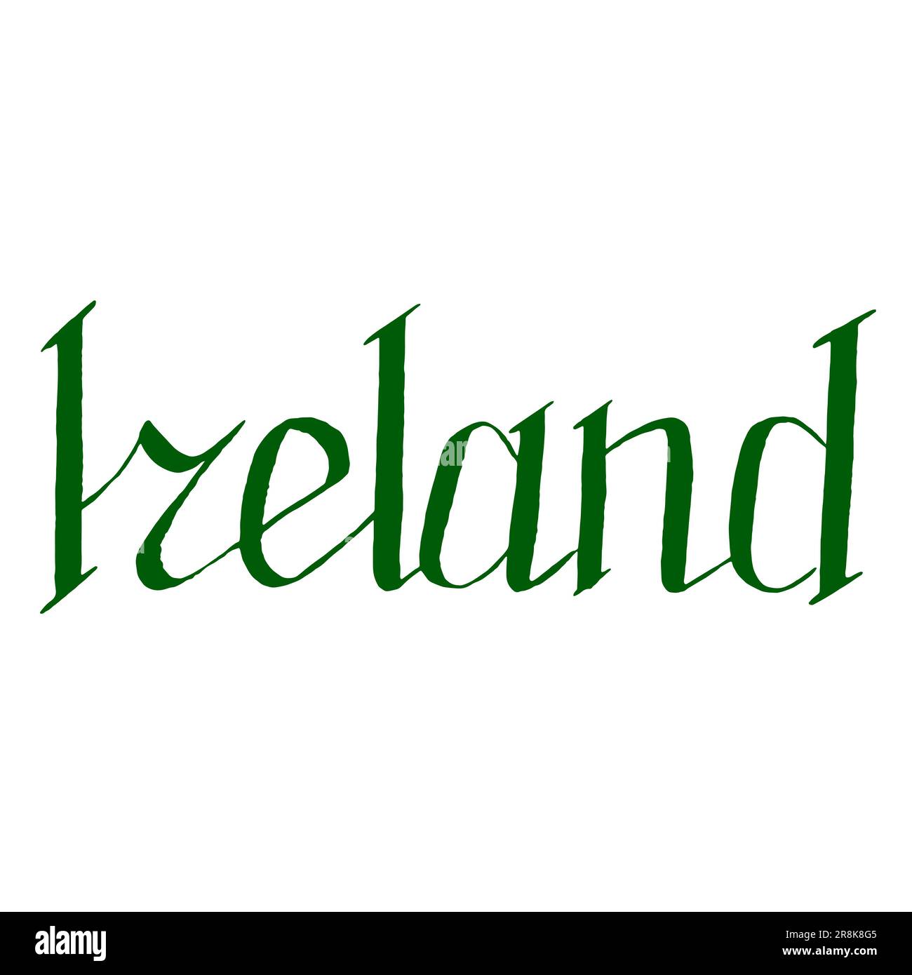 Ireland green phrase word lettering typographic vector isolated Stock ...