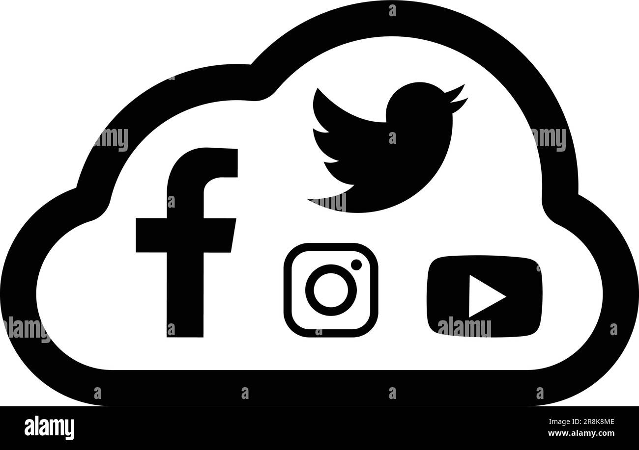 Social Media Cloud icon. design template vector illustration for ...