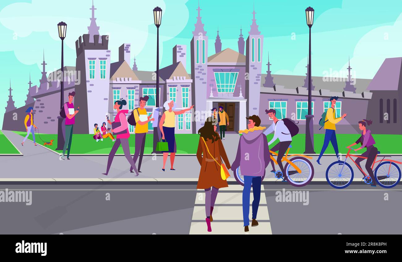 Man walking on european Stock Vector Images - Alamy