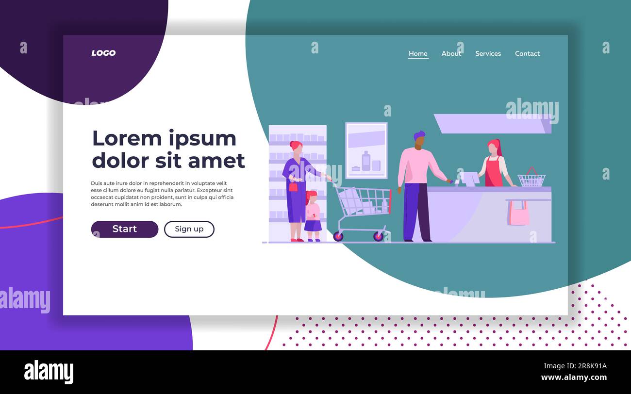 Customer service desk queue Stock Vector Images - Alamy