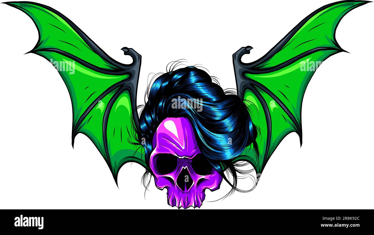 skull and bat wing vector illustration design Stock Vector Image & Art ...