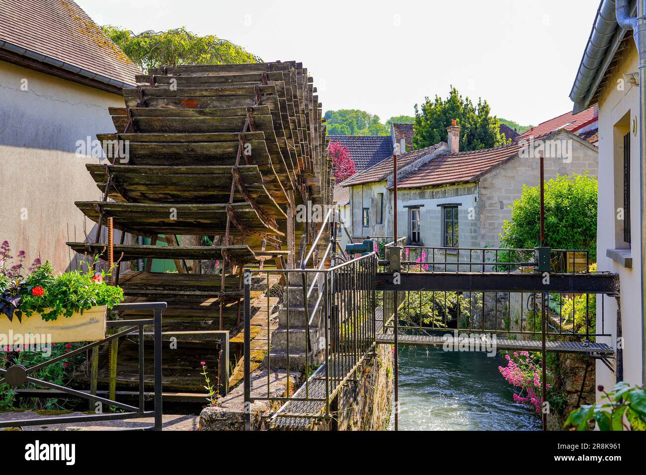 Old disused wheel of the Moulin Bichat ("Bichat watermill") on the ...