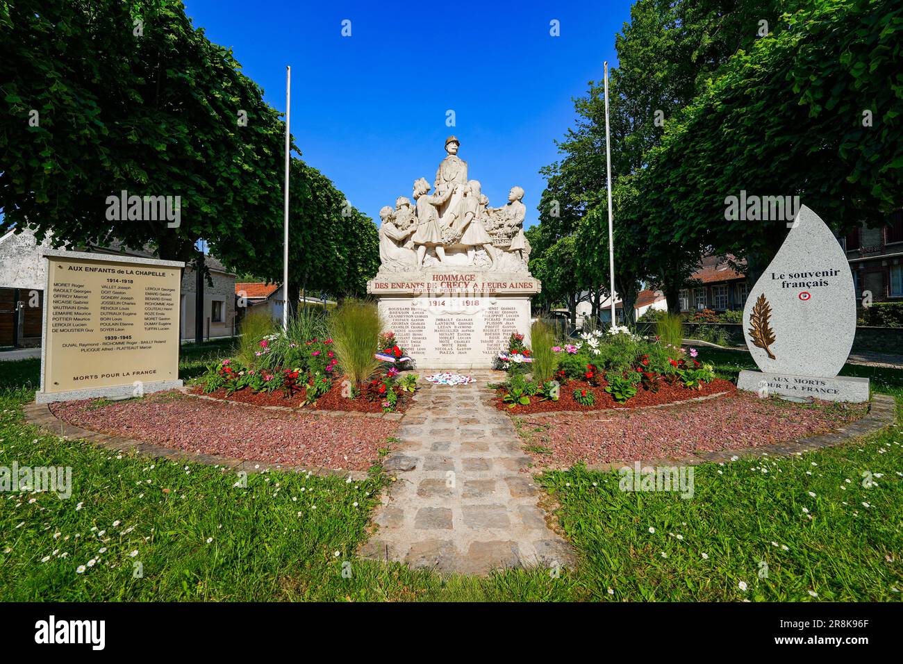 World War I memorial in Crécy la Chapelle, a village of the French ...