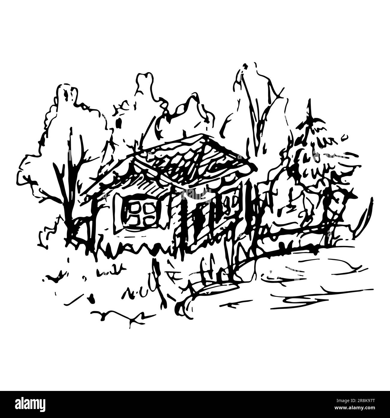 Countryside hamlet Black and White Stock Photos & Images - Alamy